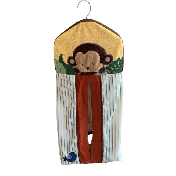 Accessories | Hanging Baby Diaper Caddy With Cute Monkey Pillow Design ...